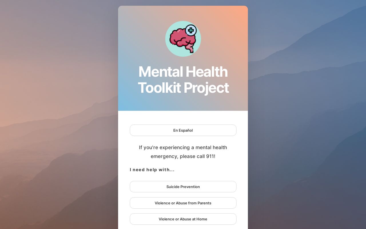 Mental Health Toolkit Project
